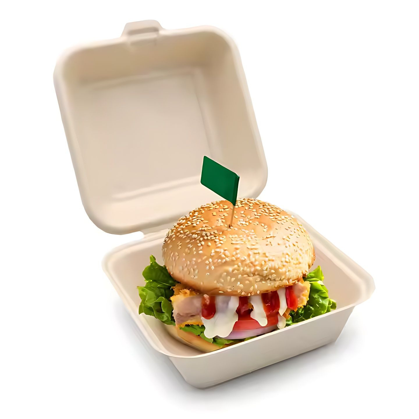Buy Eco-friendly 6-inch 480ml Biodegradable Bagasse Burger Box ...