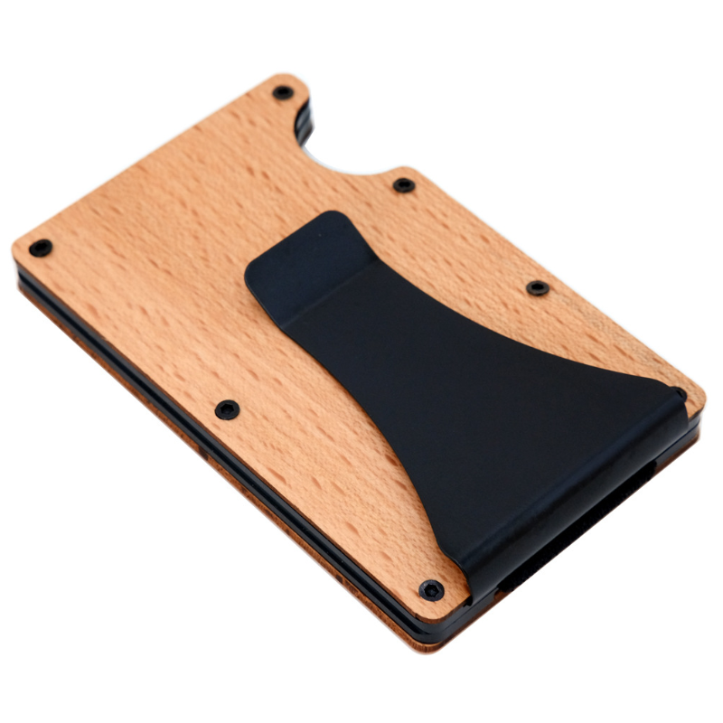 Buy 2021 Yy Rfid Blocking Slim Bifold Minimalist Wooden Card Front ...