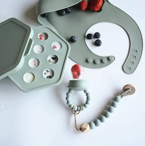 Buy 2024 Amazon Top Selling Custom Silicone Teether Handle Baby Juice ...