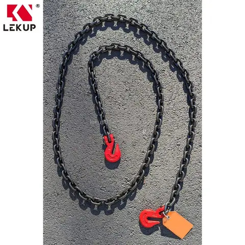 Buy 3/8 Inch X 10 Foot Black Tow Chain With Clevis Grab Hooks Heavy ...