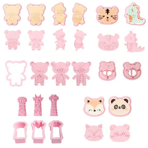 Buy 4psc Diy Biscuit Plastic 3d Cartoon Biscuit Mold Cake Decoration ...
