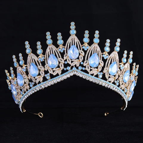 Buy Baroque Bridal Crown Ball Beauty Blue Red Green Jelly Color ...