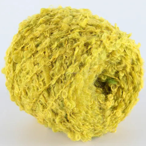 Buy Beautiful Curly Super Soft 2.6nm/1 Dyed Fancy Loop Yarn Boucle Wool ...