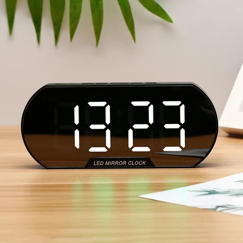 Buy Bedroom Alarm Clock Snooze Temperature And Humidity Led Night Mode Brightness Adjustable ...