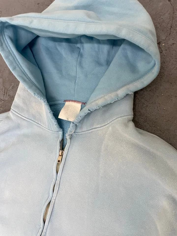 Buy Boxy Oversized Acid Stonewashed Distress Cropped Zip Up Hoodie ...