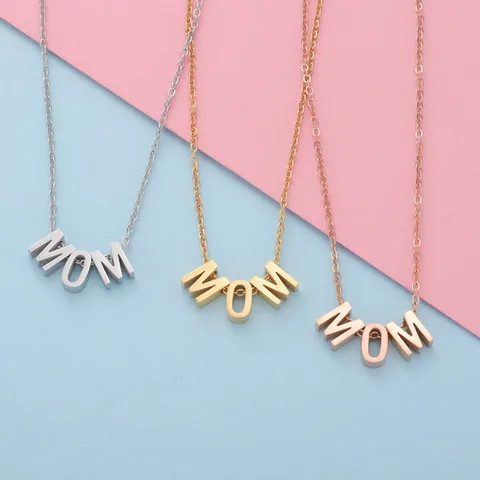Buy Custom Stainless Steel Fashion Mama Letter Pendant Designed Gold ...
