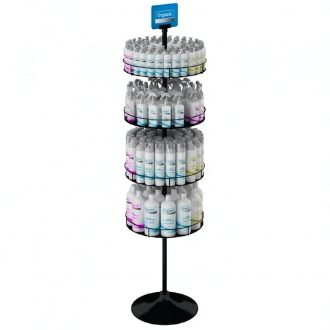 Buy Floor Display Stand With 4 Round Metal Trays (round Base) from ...
