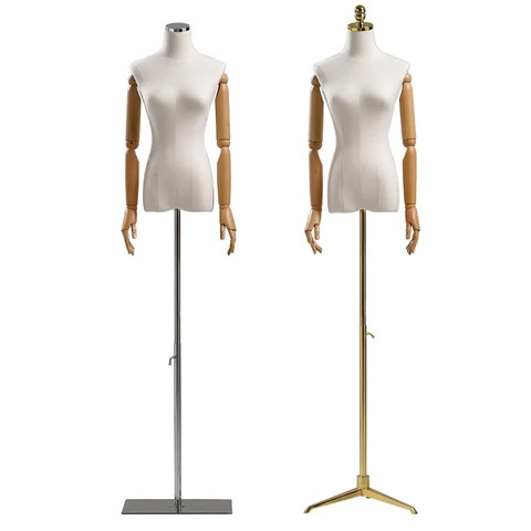 Buy Gold Brush Woman Torso Dummy Fiberglass Mannequins With Linen ...