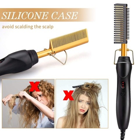 Buy Hot Comb Hair Straighteners Rollers Permanent Wave Electric Flat ...