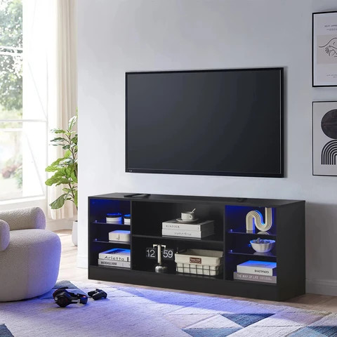 Buy Latest Design Living Room Furniture Table Bedroom Glass Shelf Led ...