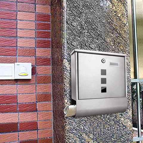 Buy Modern Stainless Steel Mailbox Outdoor Wall Mounted Post Drop Box ...