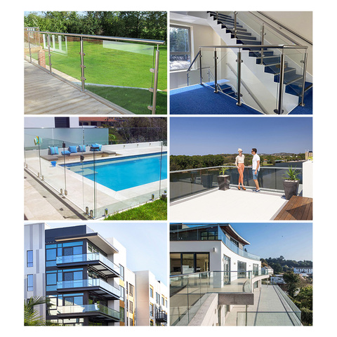 Buy Professional Glass Fence Balustrade Simple Structure High Safety ...