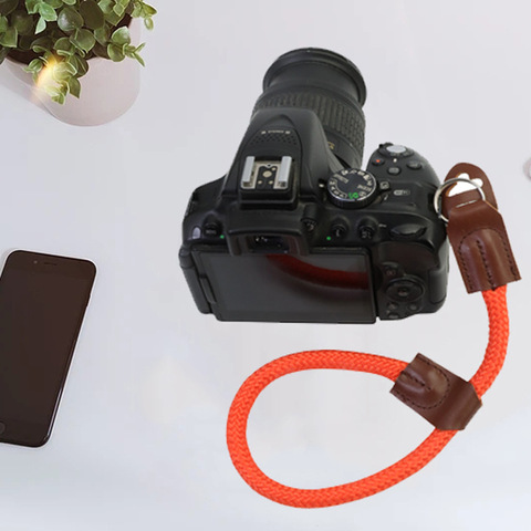 Buy Pure Cotton + Leather Wrist Strap Adjustable Handle Strap Dslr ...