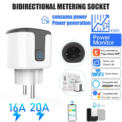 Buy Tidelink Tuya 16a 20a Smart Wifi Socket Eu Standard Two-way ...