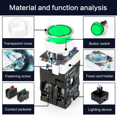 Buy Xb2 22mm Momentary Button Switch Power Supply With Led Light Start ...