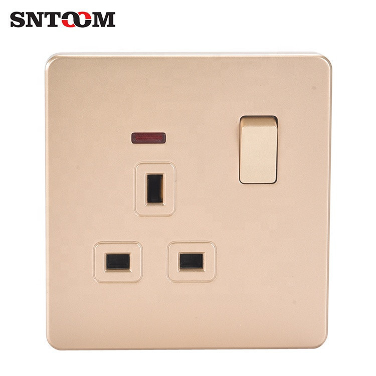 Buy 1gang 13a Gold Wall Socket Uk Socket from Zhejiang Shuntong ...