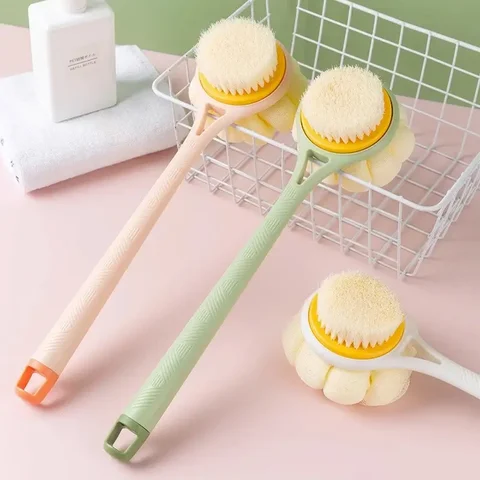 Buy 2025 Bath Brush Sponges Scrubbers Long Handle Shower Scrubber ...