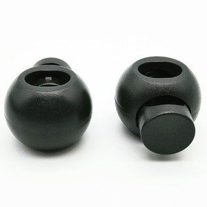 Buy 24.5mm Big Ball Shape Black Color Spring Loaded Plastic Cord Lock ...