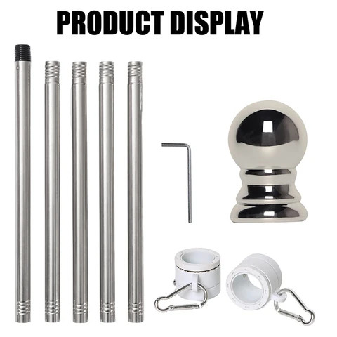 Buy 6 Ft Heavy Duty Aluminum Spinning Outdoor Stand Wall Mount House ...