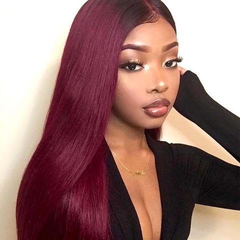 Buy 99j Burgundy Red Color Customized Texture Long 40-50 Inches ...