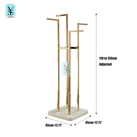 Buy Clothing Store Stainless Steel 4 Ways Display Island Metal Cloth ...