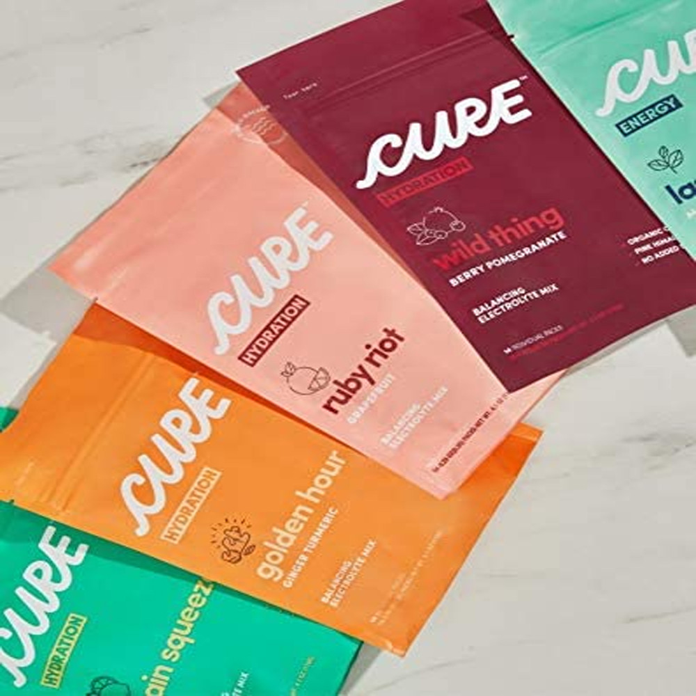 Buy Cure Hydration 14ct Pouch Ginger Turmeric Organic Electrolyte ...