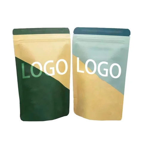 Buy Custom Printing Logo Eco Friendly Biodegradable Stand Up Resealable Ziplock Kraft Paper ...