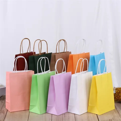 Buy Custom Recycled Brown Kraft Paper Bags With Your Own Logo Food Take ...