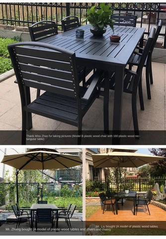 Buy Garden Wood Table And Chair Outdoor Dining Plastic Table Chairs Set ...