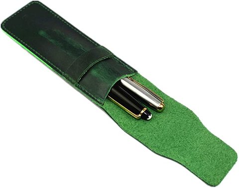 Buy Genuine Leather Pen Case Holder Fountain 2 Pens Pouch Pen ...