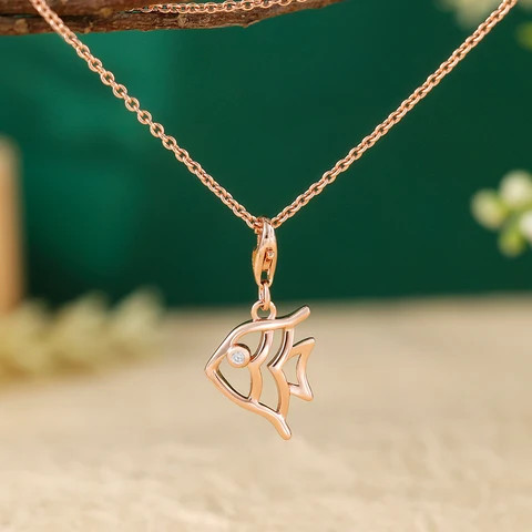 Buy Grace Jewelry Fish Cute Rose Gold Plated 925 Sterling Silver ...