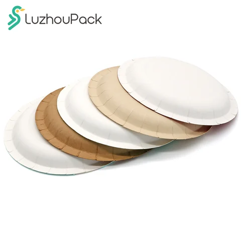 Buy Luzhoupack Wholesale Oval Sturdy Paper Plate Golden Foil Laminated ...