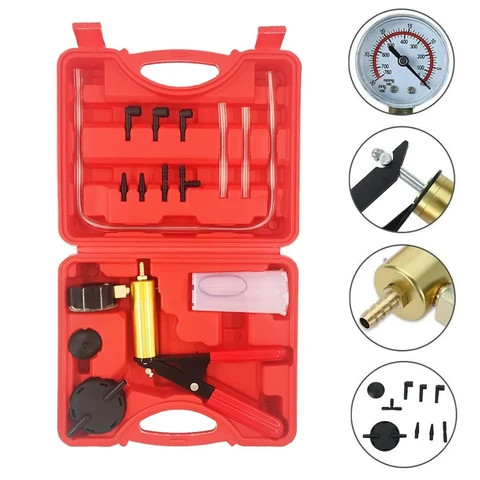 Buy Manual Handheld Vacuum Pump Hose Adaptor And Gauges Tester Set ...
