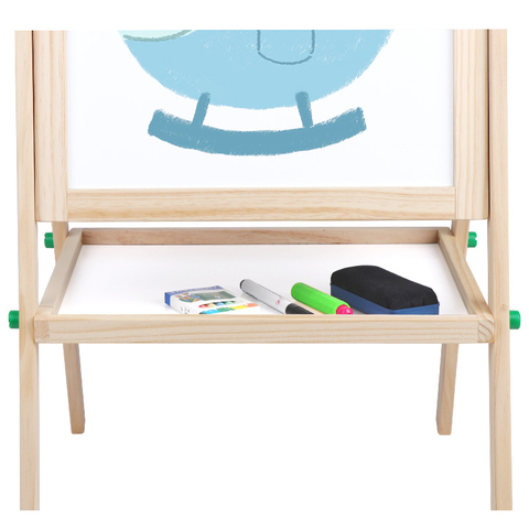 Buy Mi Toys Wooden Adjustable Blackboard For Kids Magnetic Art Easel ...