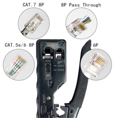 Buy Multi Function Crimping Tool Plier Rj45 8p8c Plug Cat7 Cat5e Cat6 ...