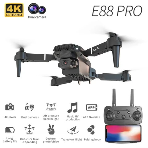 Buy New E88pro Rc Drone 4k Professinal With 1080p Wide Angle Dual Hd ...