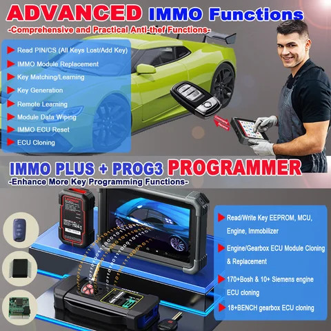 Buy Original Launch X431 Immo Plus Obd2 Key Programmer Auto Diagnostic ...