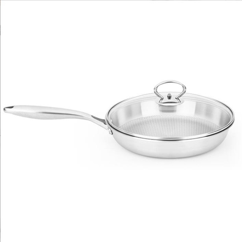 Buy Shining Drop Shopping Stainless Steel Flat Frying Pan Triply Non ...