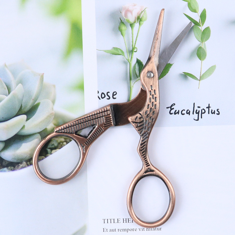 Buy Small Vintage Style Sewing Scissors Embroidery Crane Bird Scissors ...