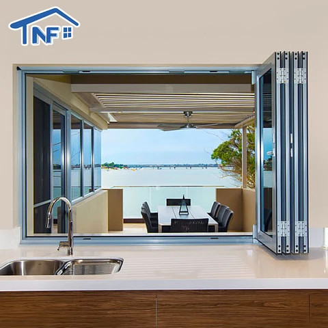 Buy Soundproof Aluminium Windows Bifold Glass Window Screens Bifold ...