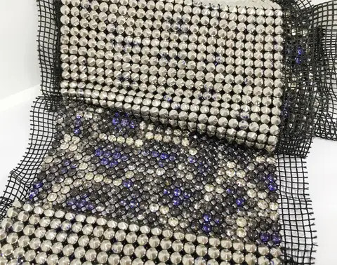 Buy Square Crystal Diamond Mesh Fabric With 24 Rows Of Crystal Glass ...
