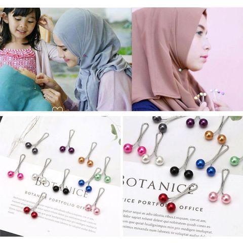 Buy U Shaped Needle Pearl Scarf Clip Muslim Style Neck Clip Headscarf ...