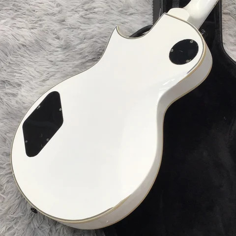 Buy White Lp-shape Electric Guitar With Black Strip Es-brand Fast ...