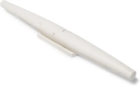 Buy White Marble Rolling Pin With Wooden Cradle Thick Handle Set For ...
