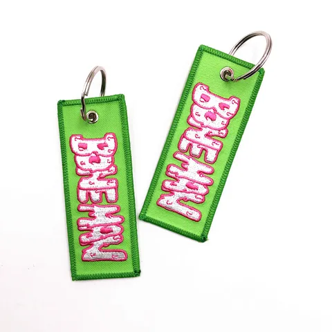 Buy Wholesale Design Logo Fabric Keychains/embroidery Key Chain Keyring ...