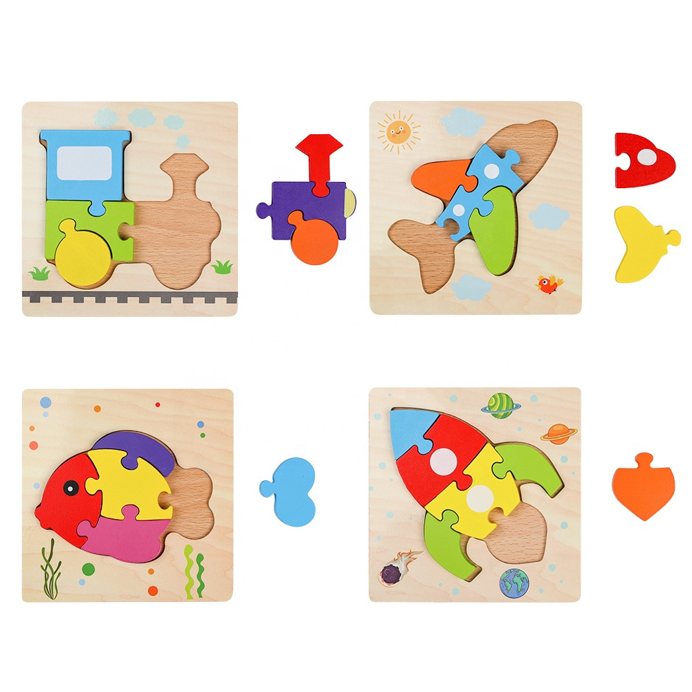 Buy Wooden Jigsaw Puzzle Educational Kids Toys 2021 Popular 3d ...
