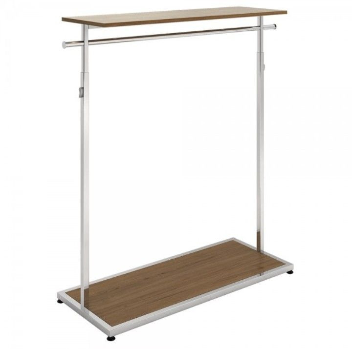 Buy Single Clothing Hanger Stand With Metal Body And Wooden Base Store ...