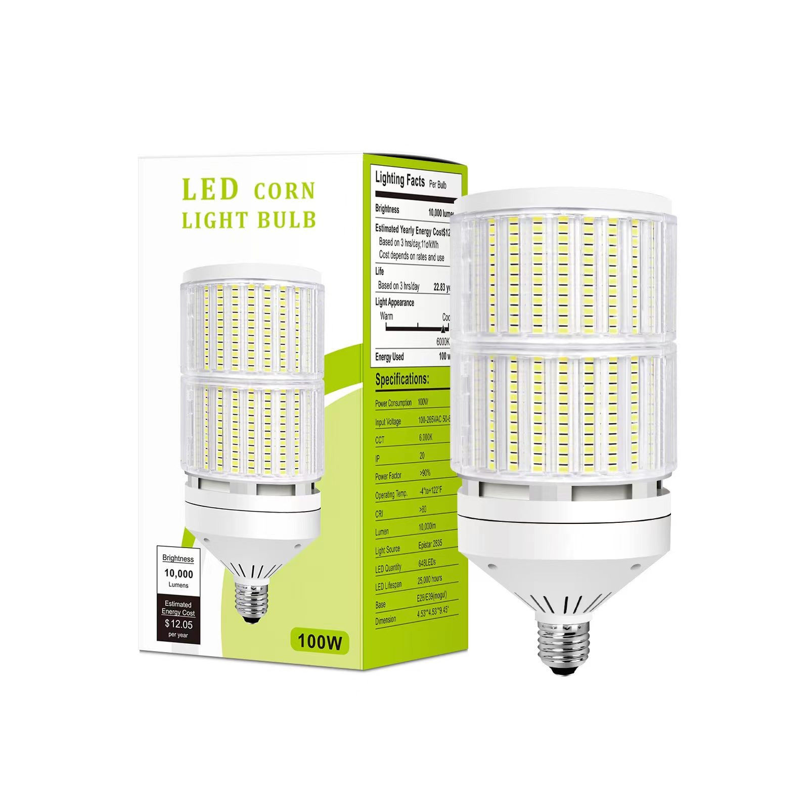 Buy Led Corn Light Bulb 50w 100w 150w E27 E40, High Transparency, High ...