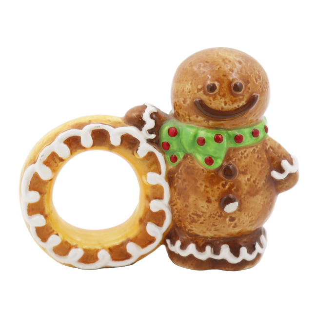 Buy Christmas Style Gingerbread Man Napkin Holder, Painted Ceramic ...