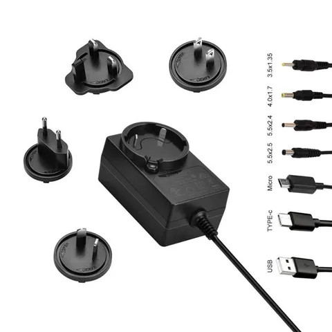Buy 24v Ac Power Adapter 2 Pin Detachable Changeabale Eu Uk Us Au Plug ...